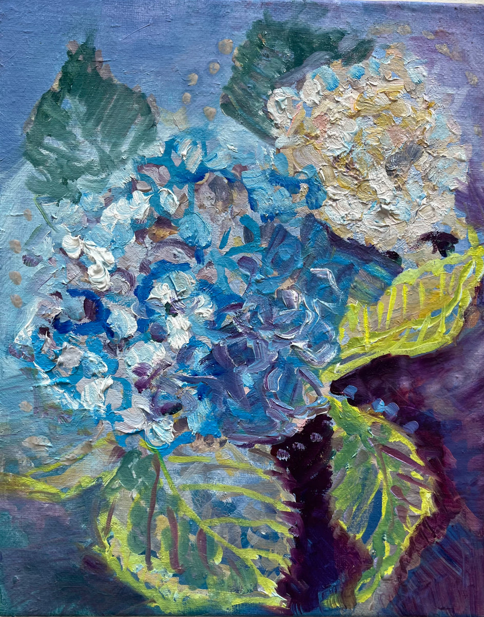 PRINT "Hydrangea" A Vertical Fine Art Reproduction – Sarah Tudor Art Studio